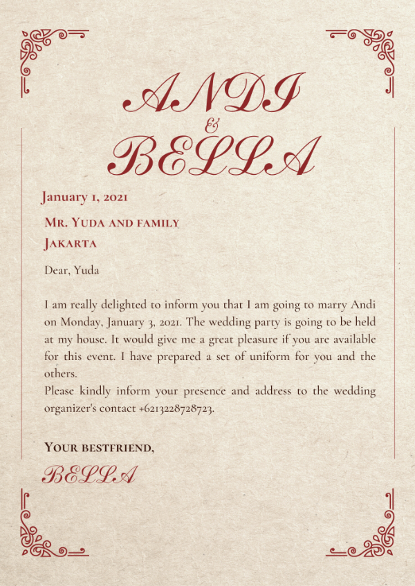 Contoh Invitation Letter